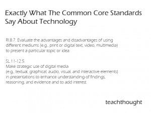Exactly What The Common Core Standards Say About Technology | TeachThought