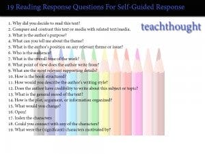 Reading Response Questions That Work With Most Texts | TeachThought