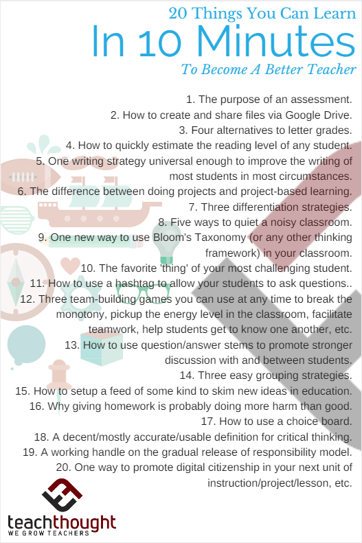 20 Things You Can Learn In 10 Minutes To Become A Better Teacher