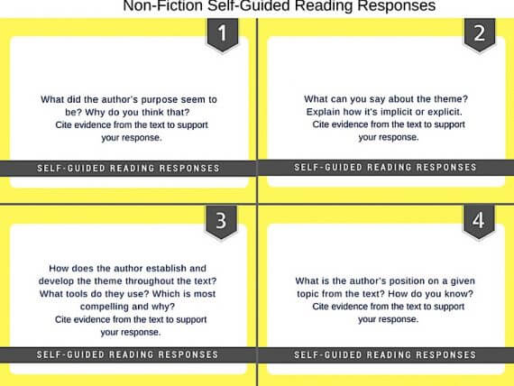 15 Self-Guided Reading Responses For Non-Fiction Texts | TeachThought